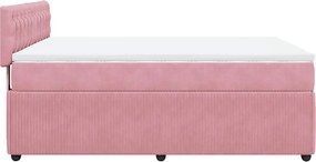 Box spring postel s matrací růžová 160x200 cm samet 3290093