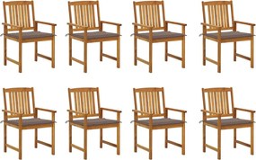 vidaXL Zahradní židle s poduškami 8 ks masivní akáciové dřevo [3078172] Barva: taupe
