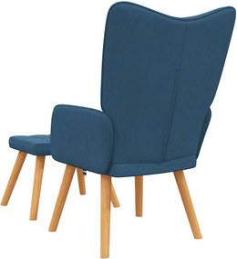 Relaxační křeslo se stoličkou modré textil 327934