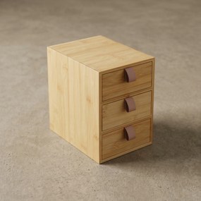 Bambusový organizér NILA se 3 šuplíky, 21 cm