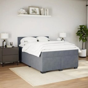 Box spring postel s matrací tmavě šedá 140x200 cm samet 3288625
