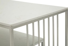 Konferenční stolek Kayseri 90 cm mramor/stříbrný
