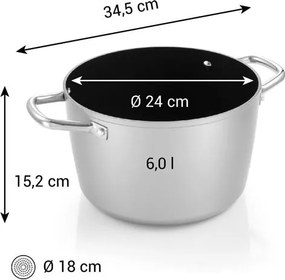 TESCOMA Hrnec GrandCHEF+ ø 24 cm, 6,0 l