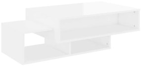 vidaXL Konferenční stolek bílý vysoký lesk 105x55x32 cm dřevotříska