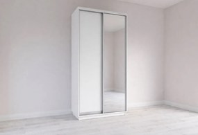 Skříň s posuvnými dveřmi 1200x2200x600 1LTD 1 Zrcadlo nymphaea alba, profil stříbrný