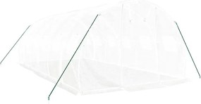 Skleník s ocelovým rámem bílý 18 m² 6 x 3 x 2 m 3188051