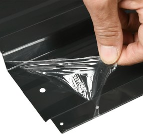 Outsunny 12 kusů Trapézový plech 129x45cm 7m² Pozinkovaný střešní plech 0,25 mm Profilovaný plech odolný proti povětrnostním vlivům Tmavě šedá barva