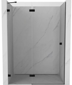 Mexen, Mexen Lunar levé výklopné sprchové dveře 135 cm, transparentní, černé - 834-135-000-70-00-L