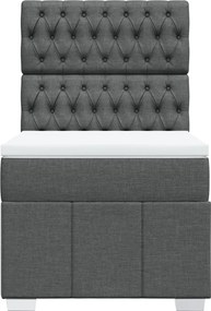 Box spring postel s matrací tmavě šedá 80 x 200 cm textil 3291503