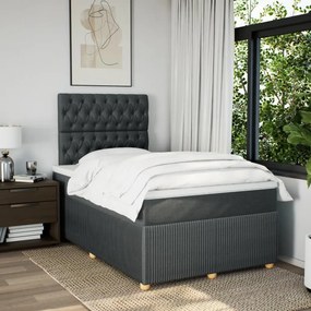 Box spring postel s matrací tmavě šedá 120x200 cm textil 3294331