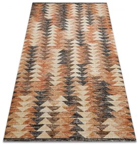 Moderní kusový koberec MUNDO D5781 outdoor trojúhelníky 3D pomerančový béžový Rozměr: 180x270 cm