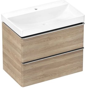 Hansgrohe Xelu Q - Skříňka s umyvadlem, 63x78x50 cm, 2 zásuvky, přírodní dub/chrom 54376000