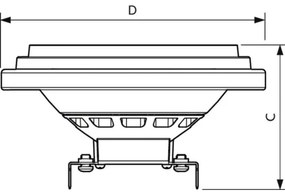 LED žárovka G53 AR111 Philips LV 14,8W (75W) teplá bílá (3000K) stmívatelná, reflektor 12V 45°