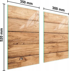 Skleněná Ochranná Deska Do Kuchyně 65x52 Dřevo