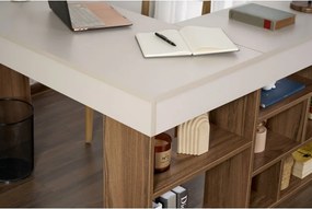 Rohový pracovní stůl v dekoru ořechu 120x130 cm Vesper – Kalune Design