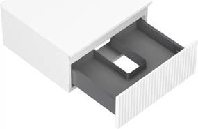 Mexen Rivel, koupelnová skříňka 50 cm s horní částí, 1 zásuvka, drážkovaná, bílá matná, 91A20-05023-1-BFC01