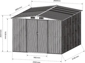 Zahradní domek BestBerg BBSH-1208GR / 10,1 m² / 389 x 260 x 202 cm / zelená