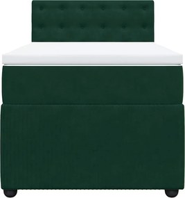 Box spring postel s matrací tmavě zelená 80 x 200 cm samet 3289905