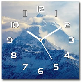 Wallmuralia Skleněné hodiny čtverec Horský vrchol 30x30 cm