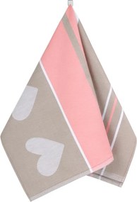 Bellatex Kuchyňská utěrka 1 ks Růžová,Béžová 50x70 cm