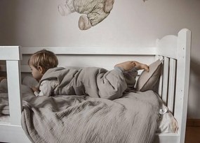 Infantilo Dětský zateplený mušelínový spací pytel Kids soft s nožičkami Zelený