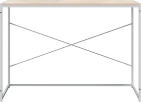 Počítačový stůl bílý a dub 110 x 60 x 70 cm kompozitní dřevo 30210