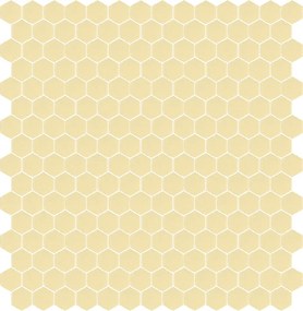 Hisbalit Skleněná mozaika béžová Mozaika 332B SATINATO hexagony 2,3x2,6 (33,33x33,33) cm - HEX332BLH