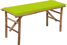 vidaXL Skládací zahradní lavice s poduškou 118 cm bambus [3063859] Barva: Jasně zelená