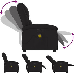 Elektrické masážní polohovací křeslo černé textil 3204154