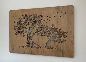 Li-Go "Dvě olivy" světelný obraz 230V 90x62cm provedení povrchu: dub světlý