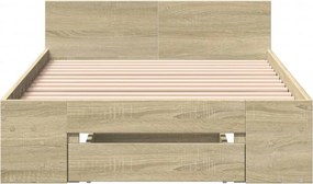 Rám postele se zásuvkou dub sonoma 100x200 cm kompozitní dřevo 3280792