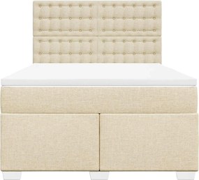 Box spring postel s matrací krémová 140x190 cm textil 3292802
