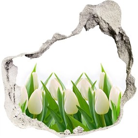 Wallmuralia Samolepící nálepka fototapeta Bílé tulipány 75x75 cm