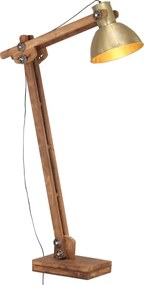 vidaXL Stojací lampa masivní mangovníkové dřevo E27 [320580] Barva: Mosaz