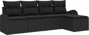 Set pohovek 5 ks Černá polyratan 3354672