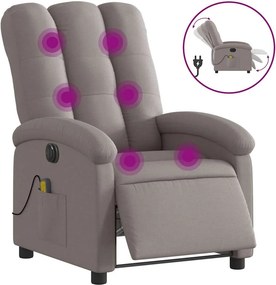 Elektrické masážní polohovací křeslo taupe textil 3204088