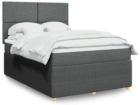 Box spring postel s matrací tmavě šedý 140 x 190 cm textil 3294345