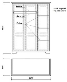 Šatník masiv 00152 - unis-n