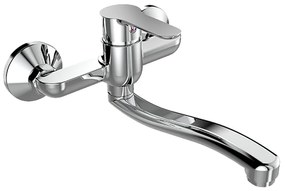 Mereo Mereo, Dřezová nástěnná baterie, Zuna s ramínkem plochým vyhnutým 210 mm, chrom, CB301Z