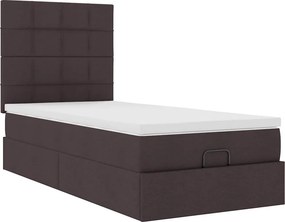 Osmanský rám postele s matrací tmavě šedá 90x190cm textil 3313971