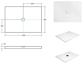 NOX ULTRASLIM sprchová vanička Rozměr vaničky: 130x90cm