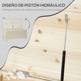 Outsunny Zahradní Úložný Truhla 155L s Pozinkovaným Víkem a Šikmým Designem pro Zahradu, Terasu či Balkon 110x50x50 cm Přírodní Dřevo