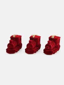 Sinsay - Vánoční baňky ve tvaru lokomotivy 3 pack - červená