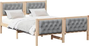 Rám postele Světle šedá 150 x 200 cm Masivní borové dřevo 3394283