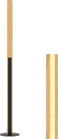Costway Bambusová stojací lampa stmívatelná LED rohová lampa s nožním spínačem