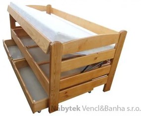 dřevěná jednolůžková postel s úložným prostorem Arena chalup