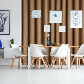 Dřevěný akustický panel, 2400 x 600 mm, B2BP012, dub koňakový