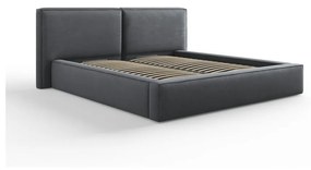 Tmavě šedá čalouněná dvoulůžková postel s úložným prostorem a roštem 180x200 cm Arendal – Cosmopolitan Design