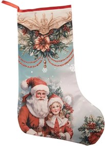 Vánoční punčocha Santa s děvčátkem L - 29*1*48 cm