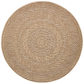 Hanse Home, Kusový koberec Forest 103998 Beige/Brown – na ven i na doma, 200x200 (průměr) kruh, béžová, chodba / předsíň